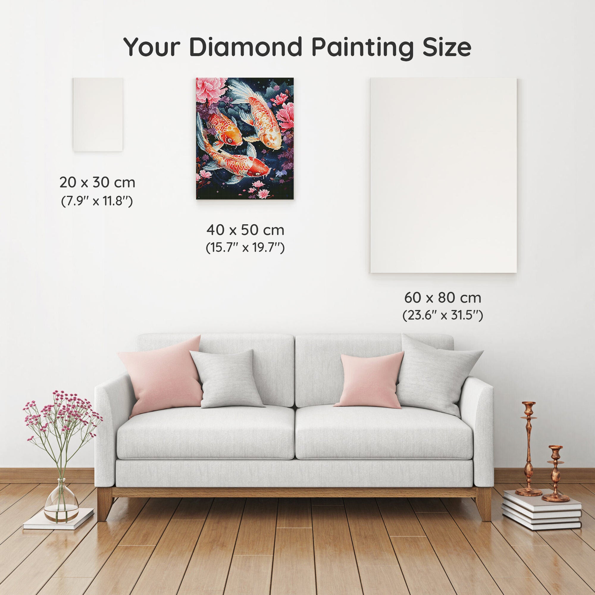 Koi Carp And Peach Flowers