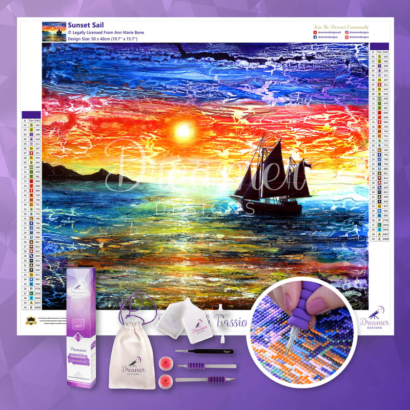Sunset Sail Diamond Painting Kit - Dreamer Designs
