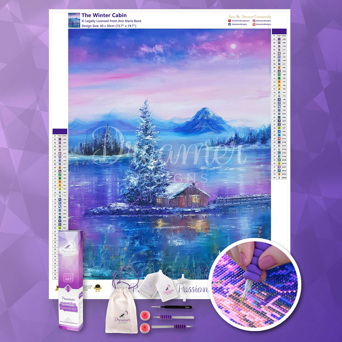 The Winter Cabin Diamond Painting Kit - Dreamer Designs
