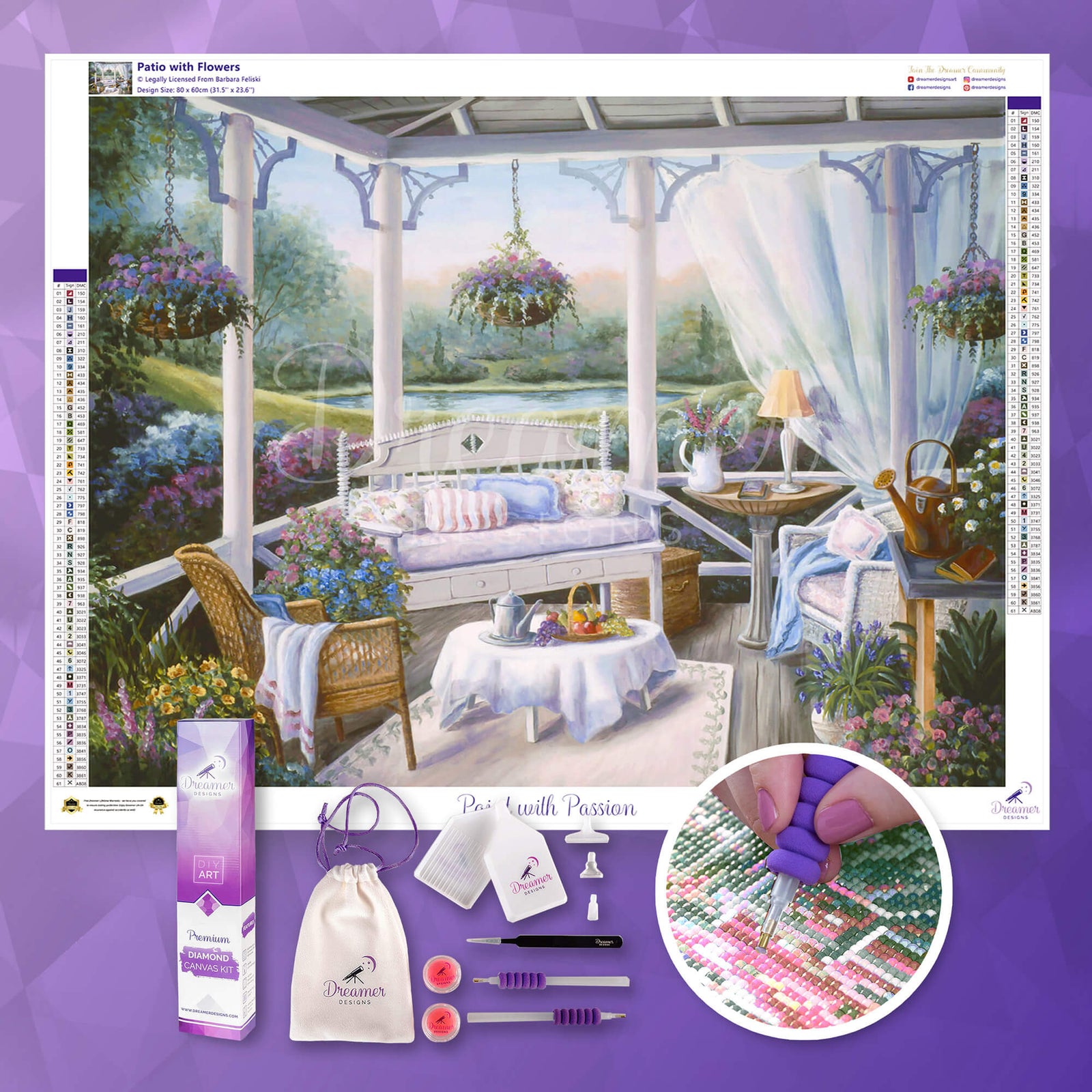 Patio with Flowers Full Drill Diamond Art Kit - Dreamer Designs