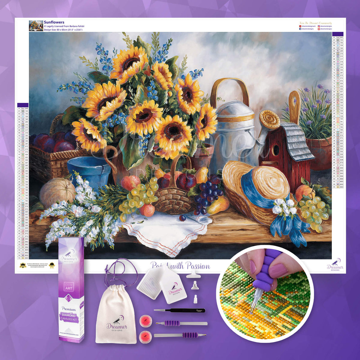 Sunflowers Full Coverage Diamond Art Kit - Dreamer Designs