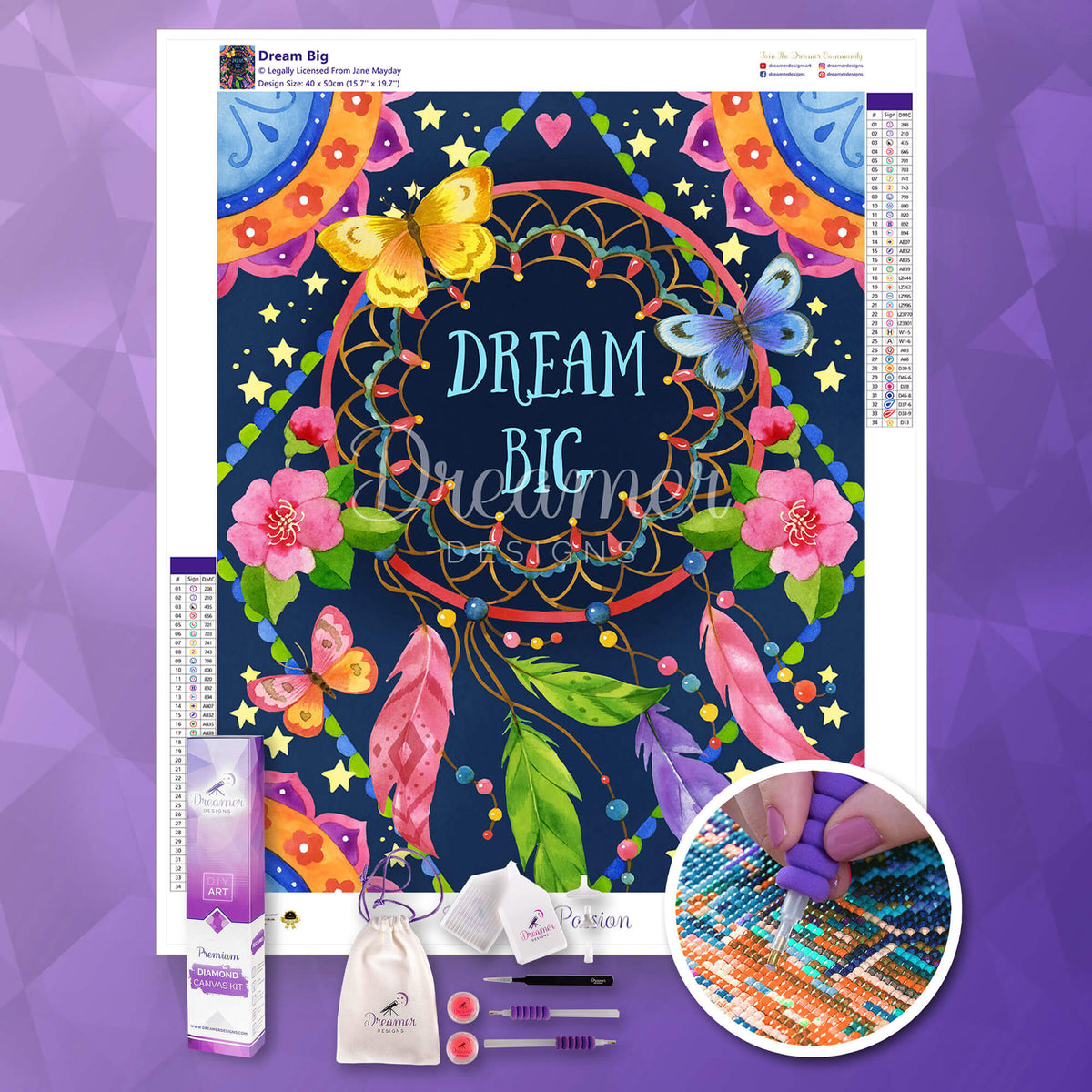 Dream Big 5D Diamond Art Kit - Dreamer Designs