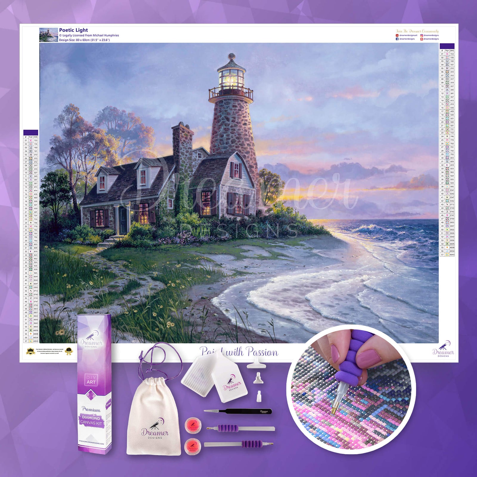 Poetic Light Full Coverage Diamond Art Kit - Dreamer Designs