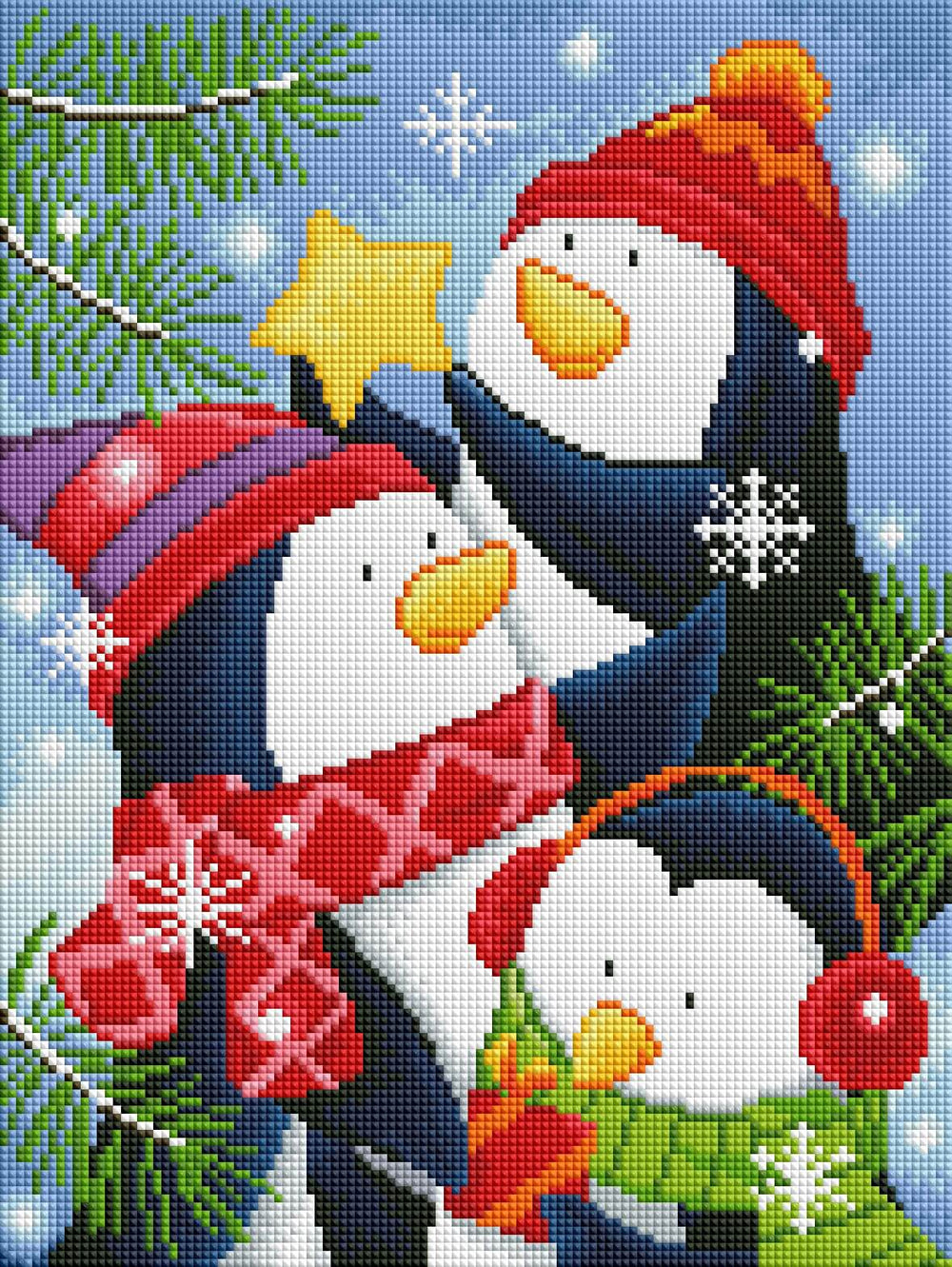 Penguin Trio Full Coverage Diamond Art Kit - Dreamer Designs