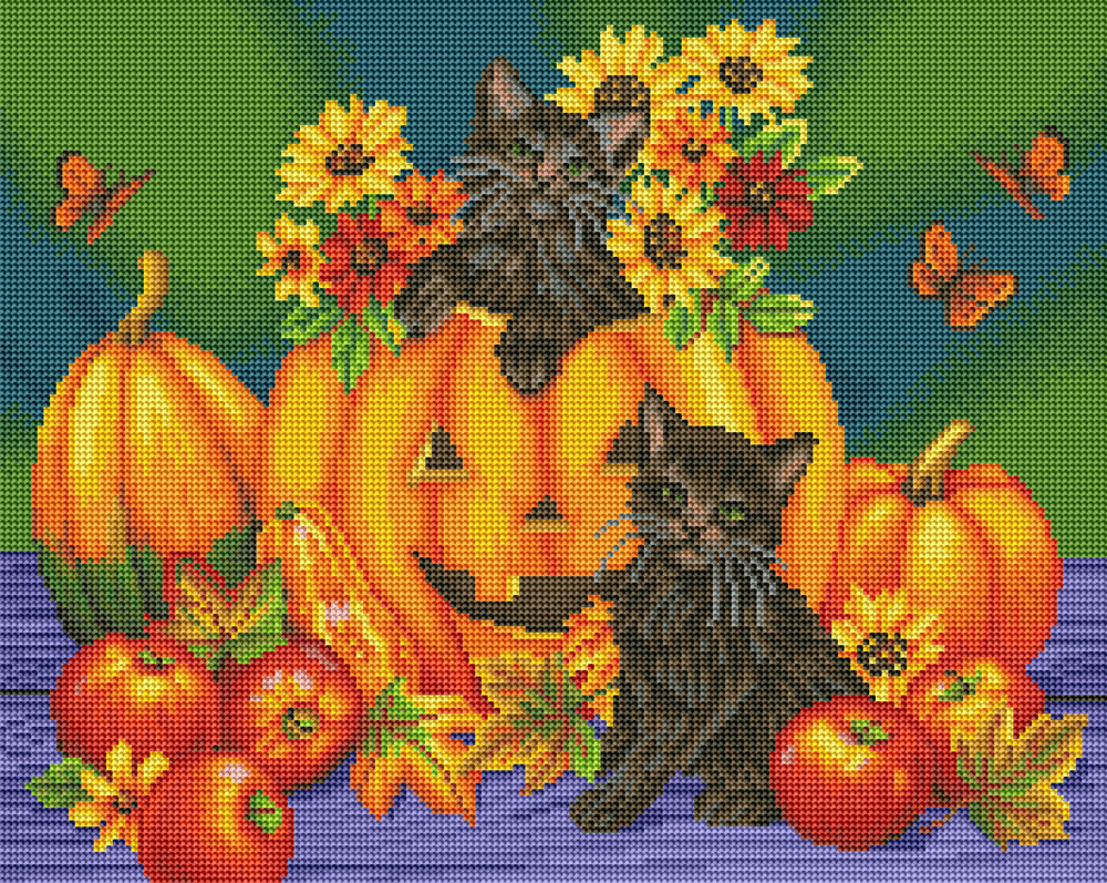 Pumpkin Pals Full Coverage Diamond Art Kit - Dreamer Designs