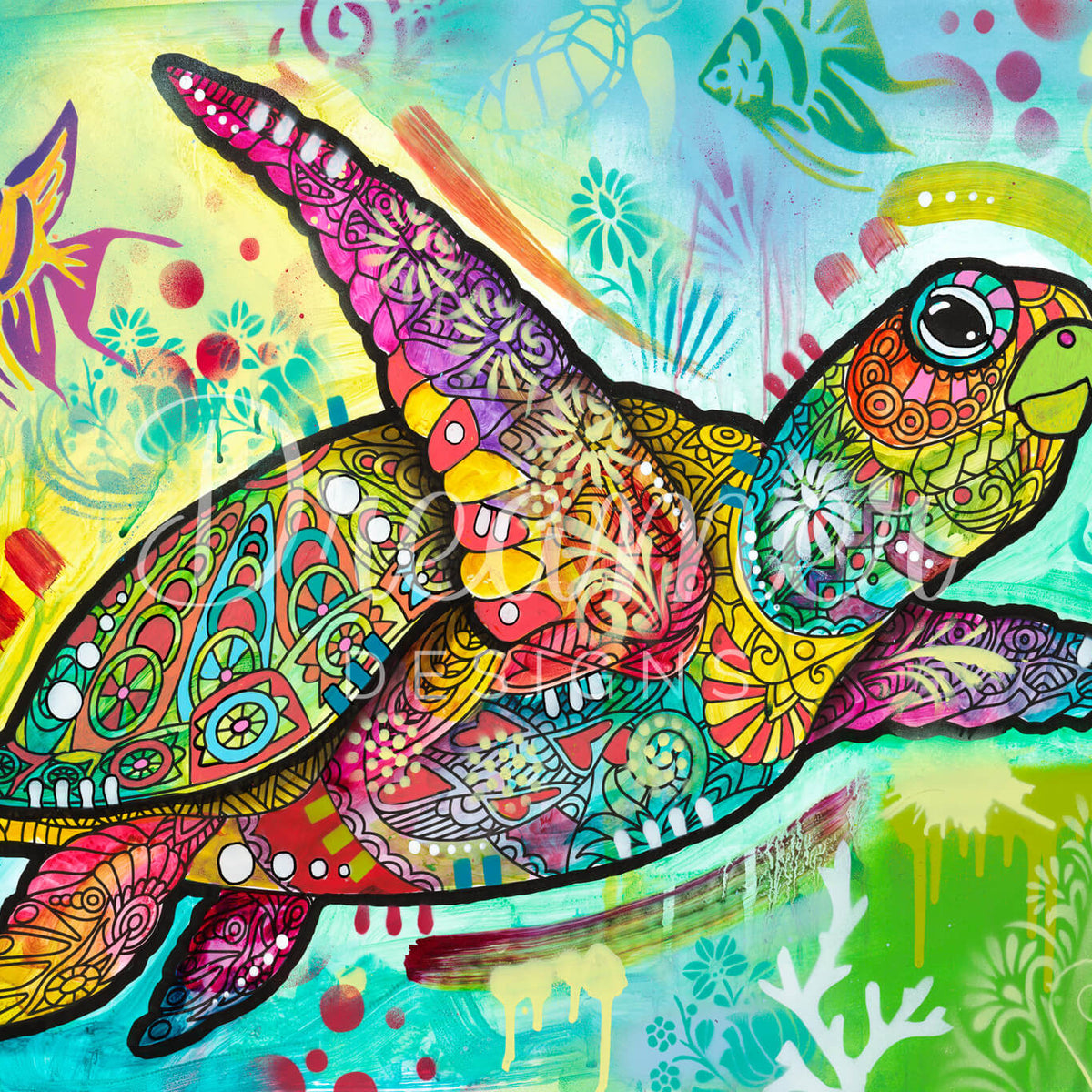 Psychedelic Turtle Psychedelic Turtle Etsy UK